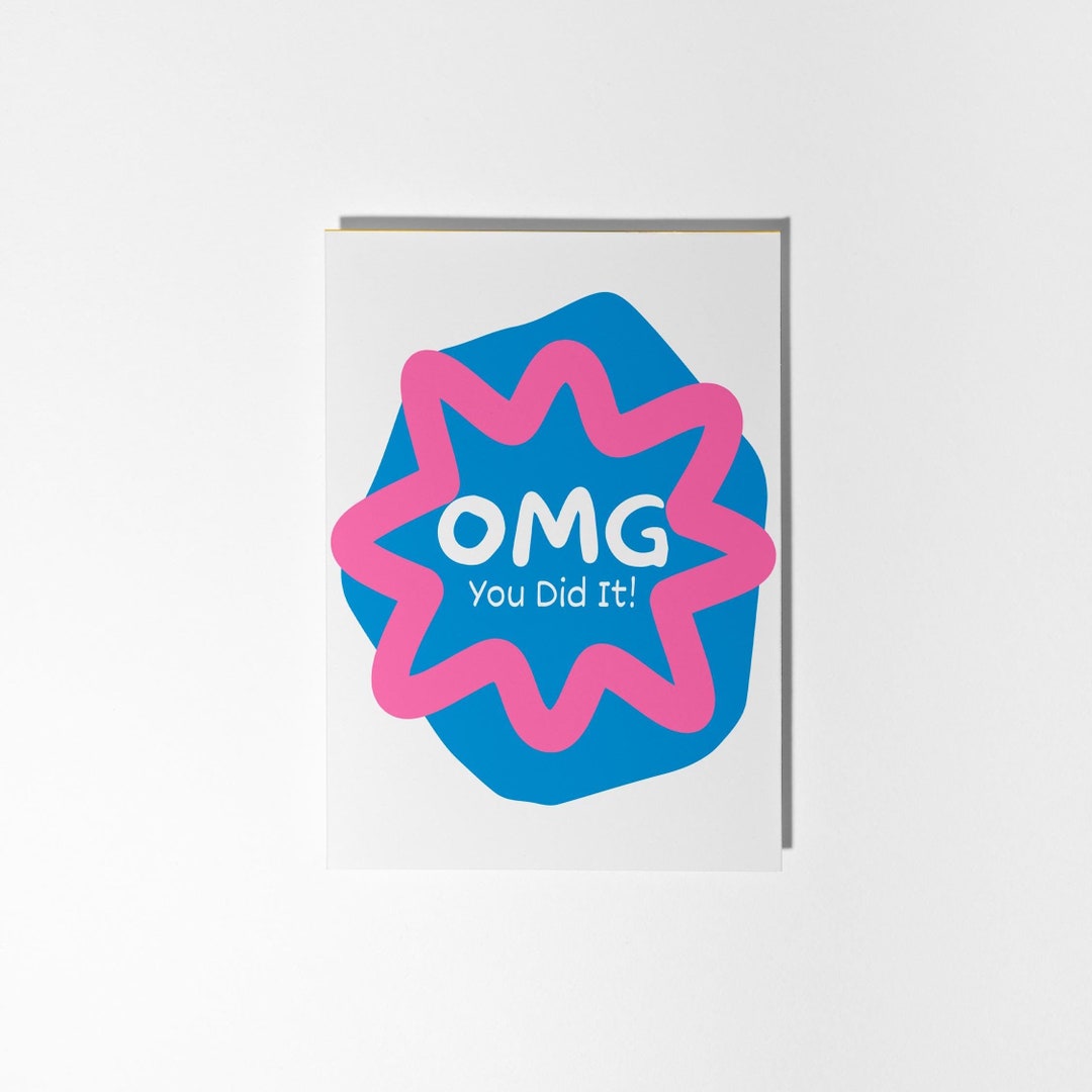 OMG You Did It! Congratulations, Well Done, Achievement Card - Etsy