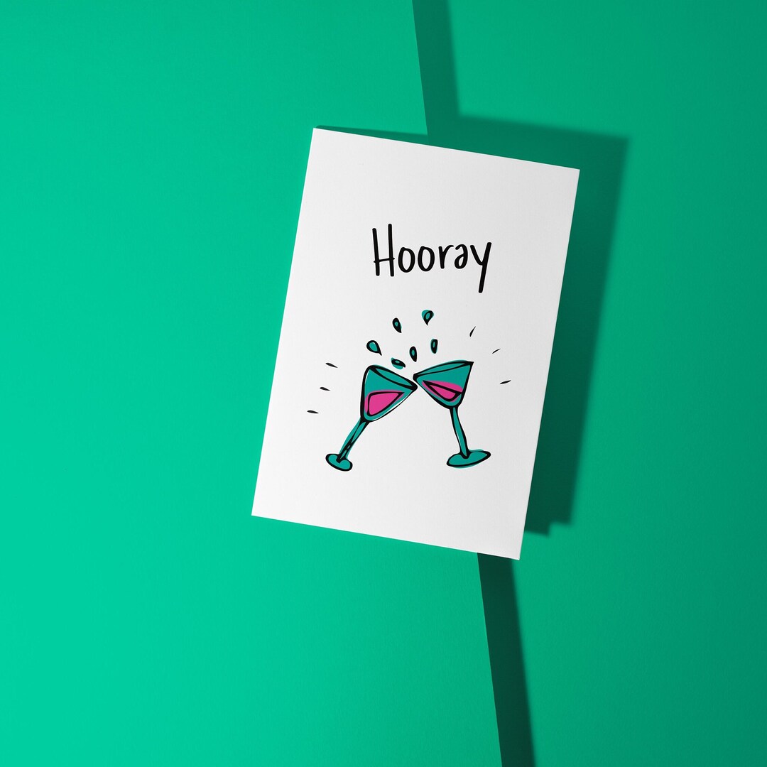 Hooray Congratulations Card, Celebration Card, New Job, Engagement Card ...