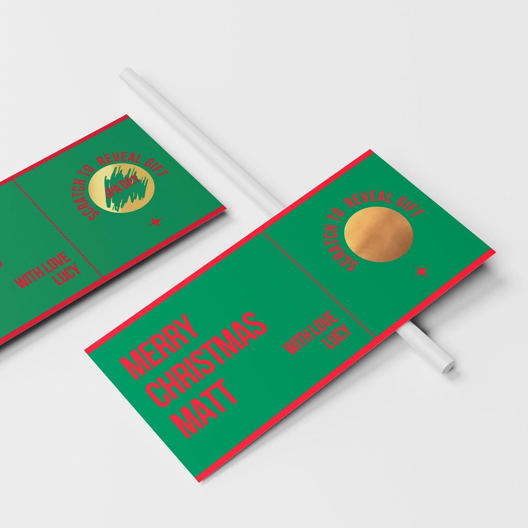 Personalised Christmas Scratch-off Gift Voucher, Scratch to Reveal ...