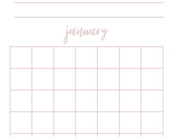 Printable Pink Calendar - Etsy