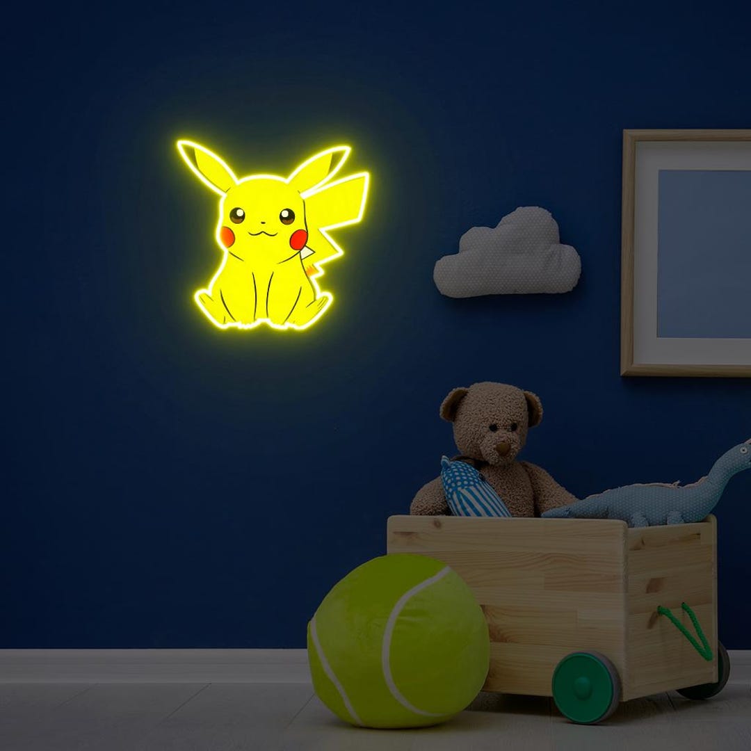 Pikachu Neon Sign UV Print Neon Sign Anime Neon Sign Pokemon Neon Sign ...