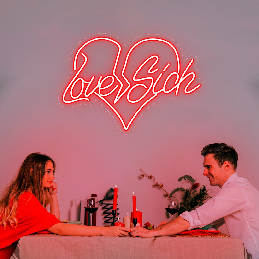 Love Sick Led Neon Sign Neon Sign Bedroom Valentine's Day Gift Broken ...