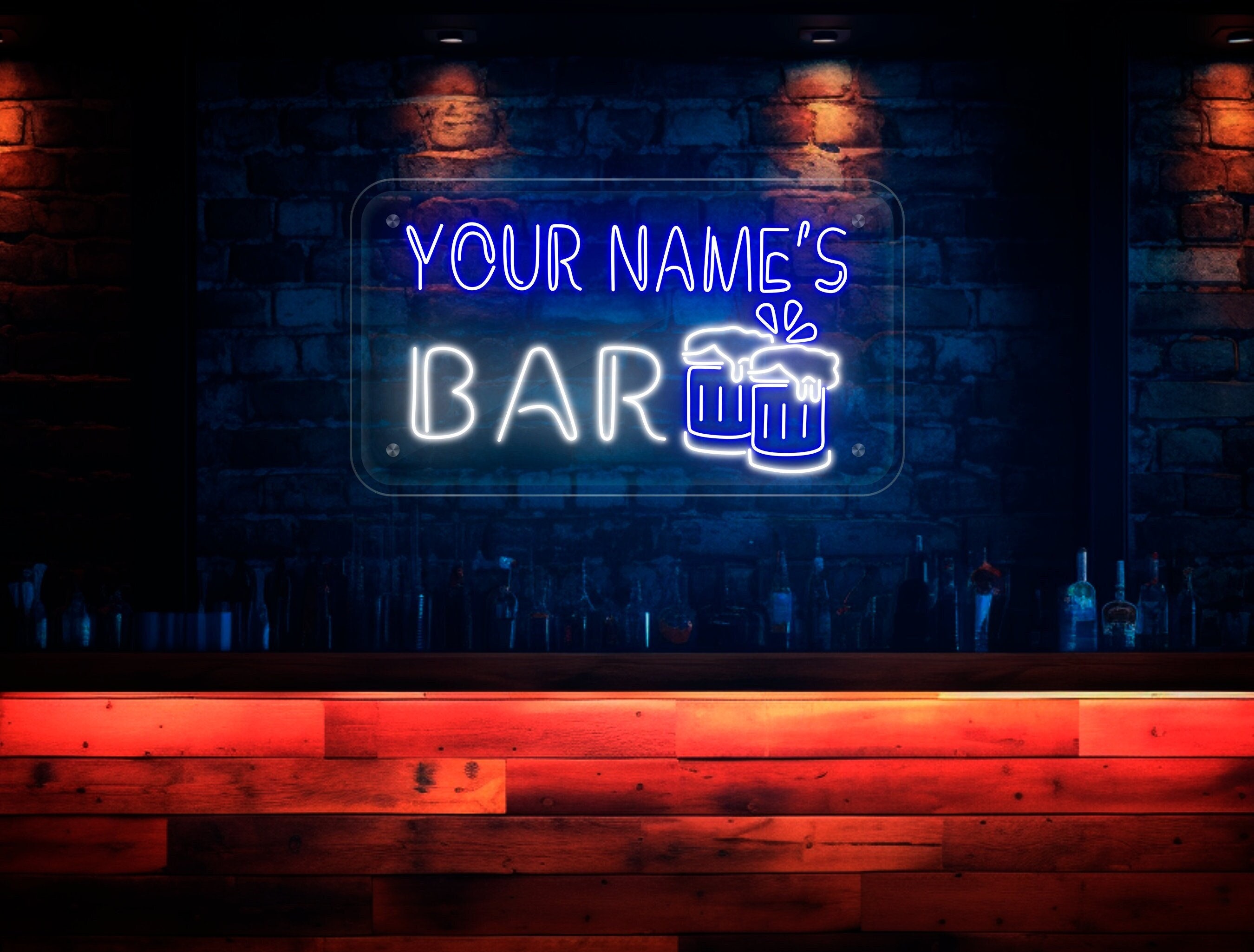 Custom Bar Neon Sign Personalized Bar Led Sign Beer Neon Sign Neon Bar ...