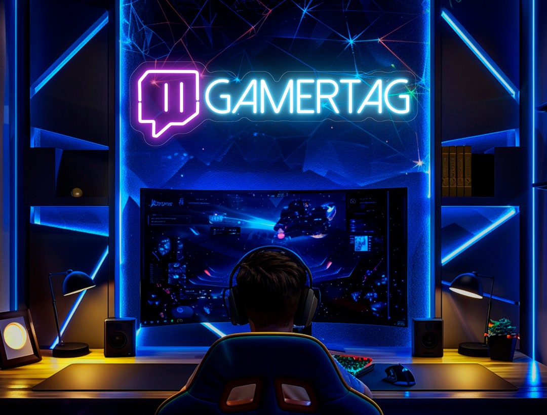 Gamertag Neon Sign Game Room Neon Sign Twitch Neon Light Gaming Wall ...