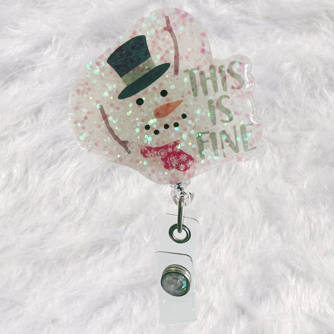 Melted Snowman Badge Badge Reel Nurse Accessories Nurse Badge Reel ...