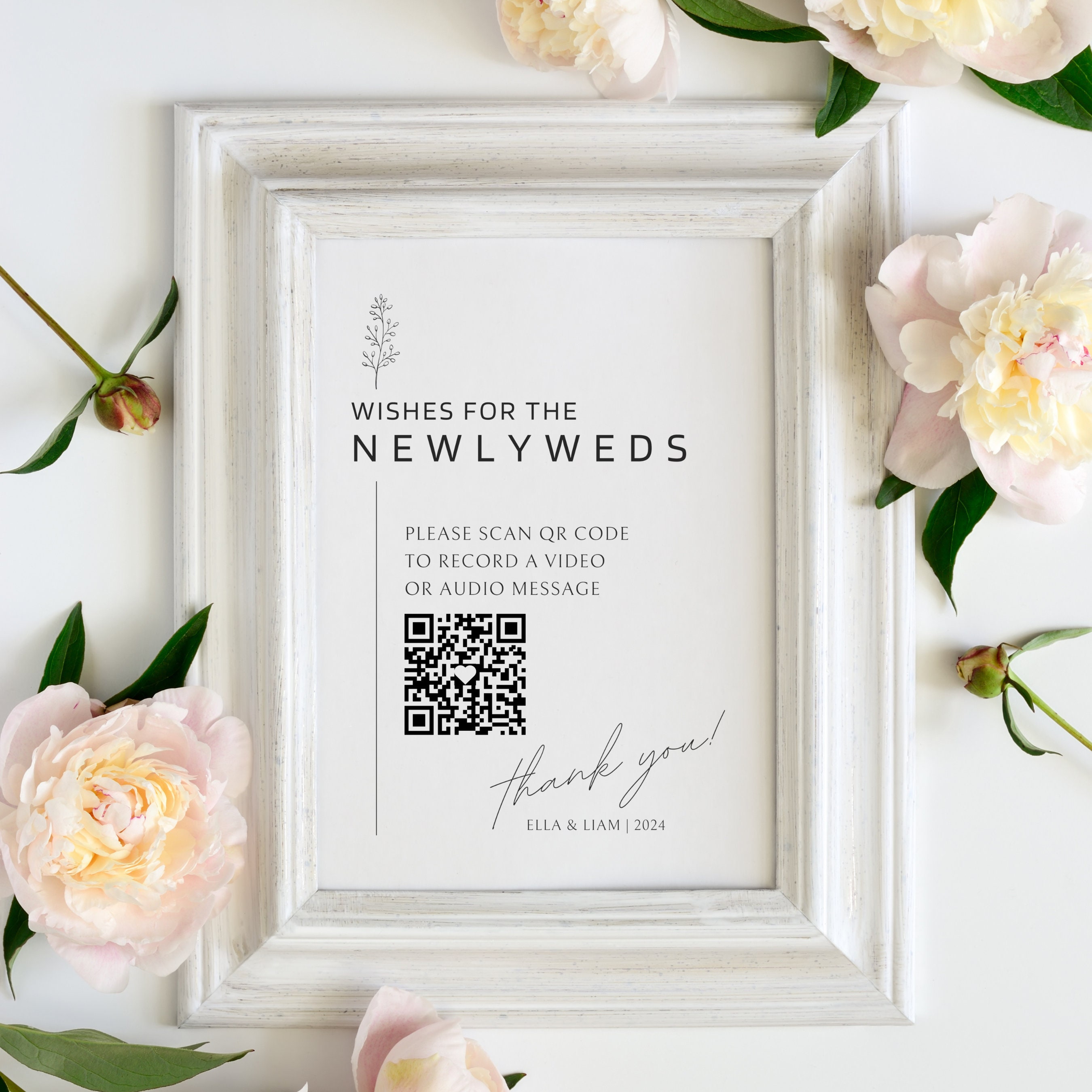 Virtual Wedding Guest Book Template | Digital Download Editable ...