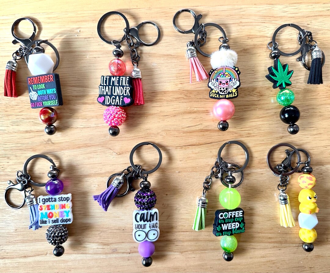 Beaded Keychains With Tassels, Funny Sayings Keychain for Everyday Use ...