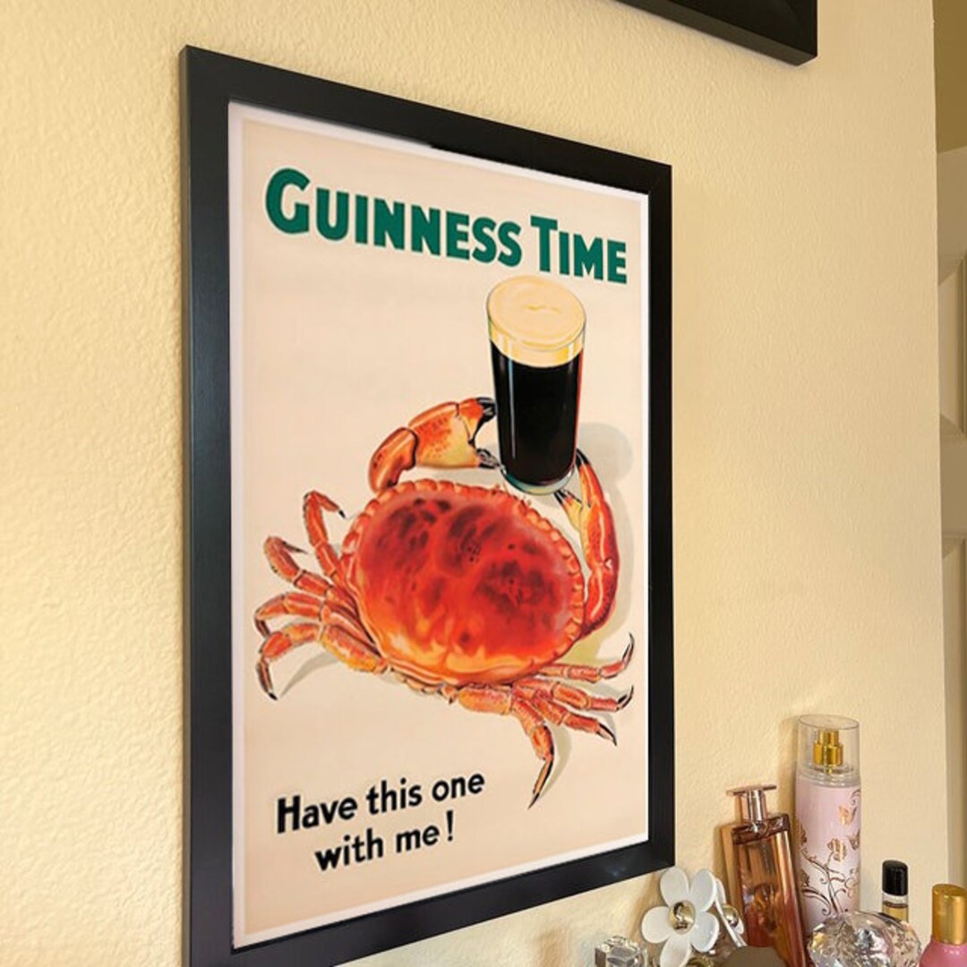Guinness and Crab Poster Print Vintage Poster Retro Poster - Etsy