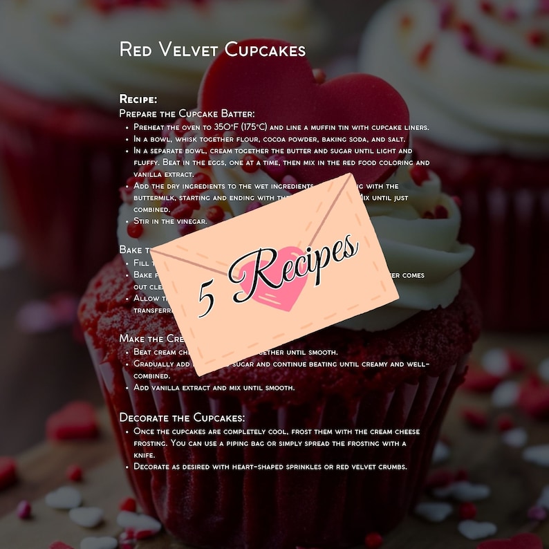 Valentine's Day Recipe Cards Easy to Cook at Home Printable & Perfect ...