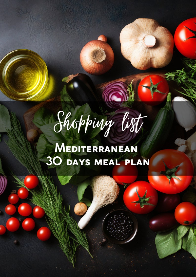 Mediterranean Shopping List for 30-day Diet Plan. Lose Weight and Get ...