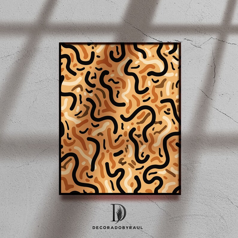 Abstract Squiggle Lines Printable Art, Maximalist Wall Art, Colorful ...