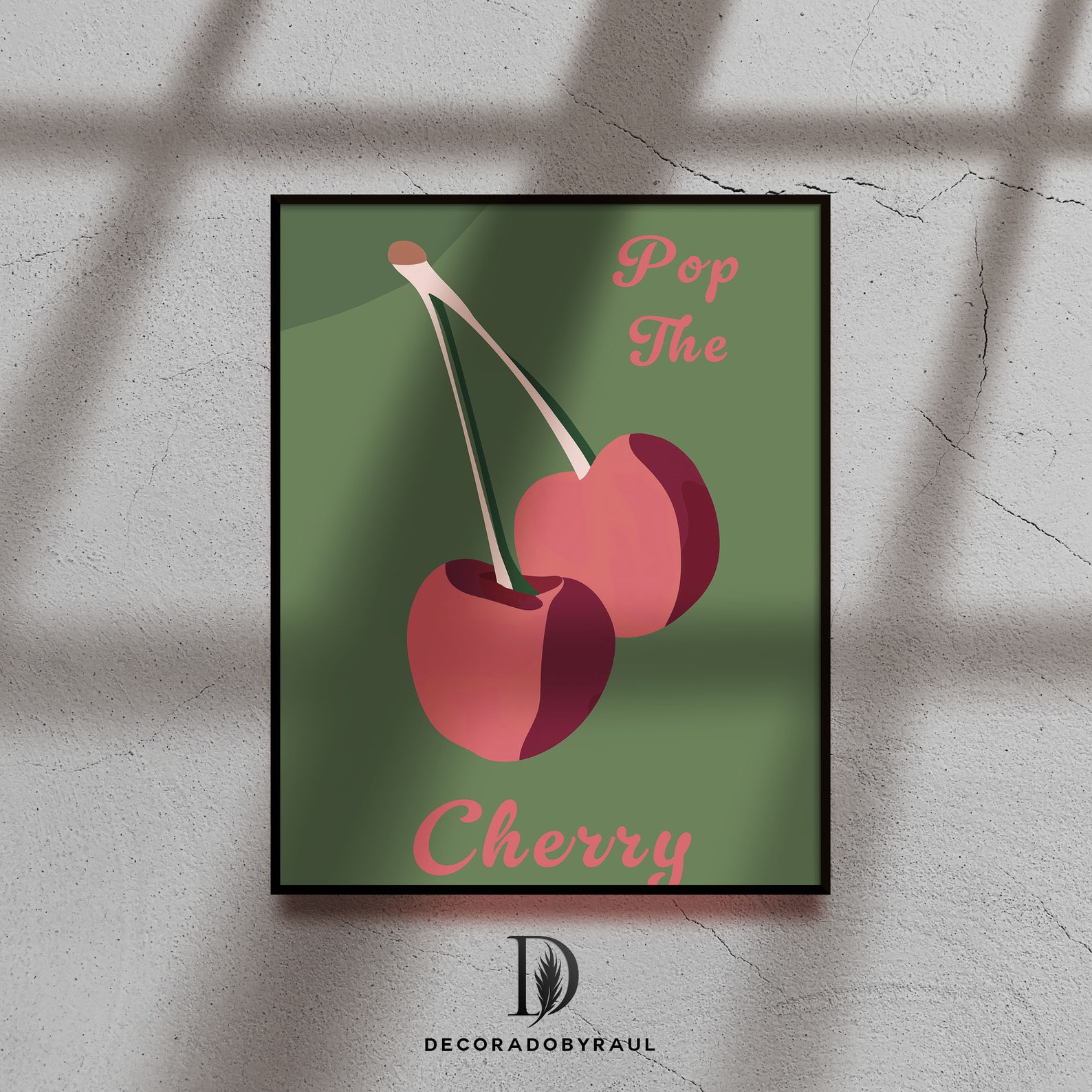 Pop the Cherry Poster, Modern Wall Art, Contemporary Home Décor ...