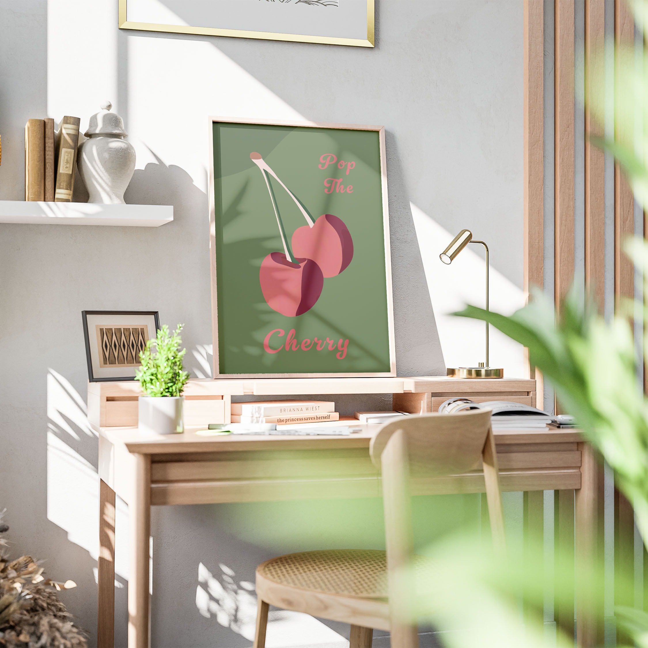 Pop the Cherry Poster, Modern Wall Art, Contemporary Home Décor ...