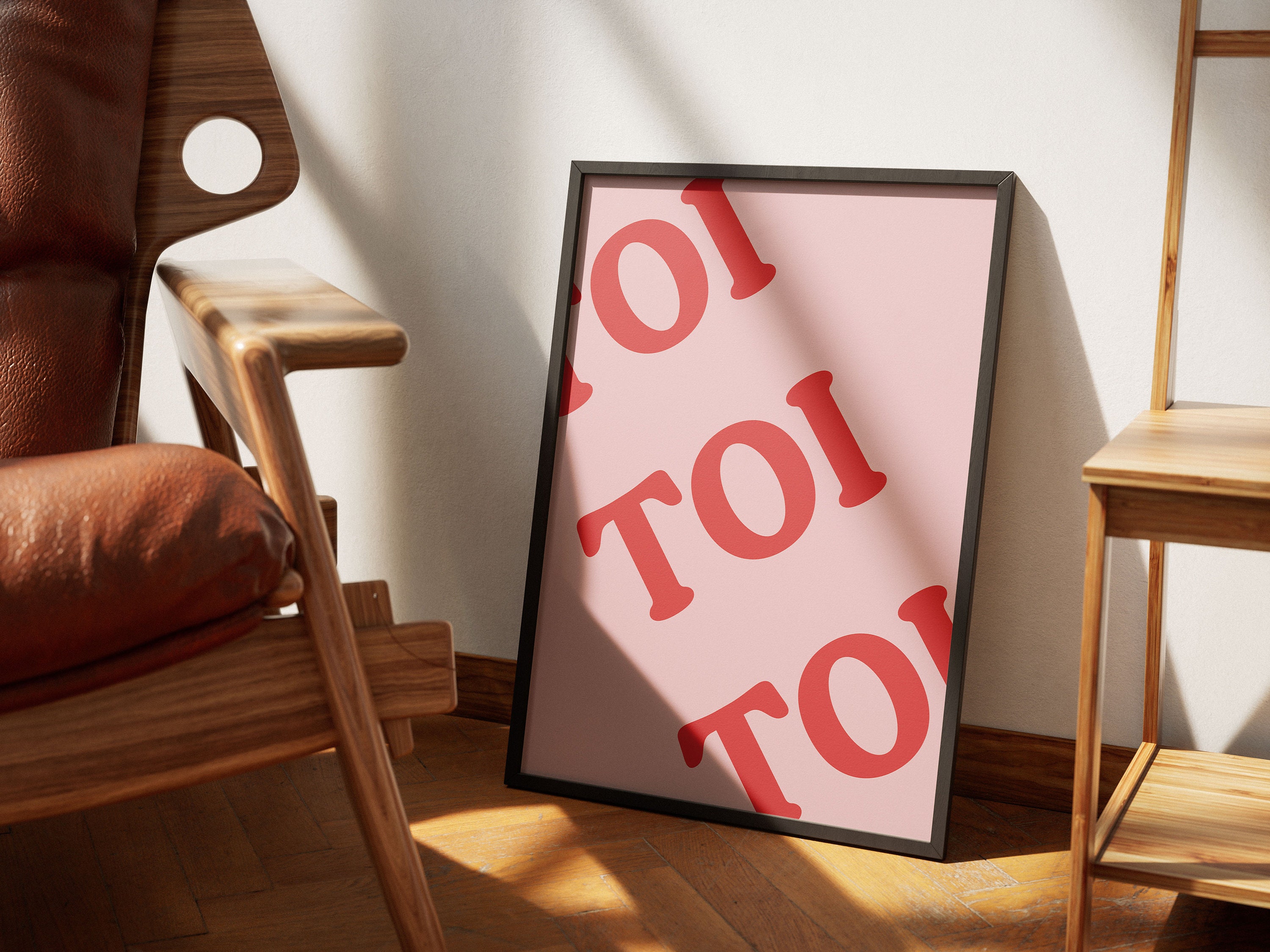 Toi Toi Toi Poster, Typography Art Print, Red Text, Minimal Home Art ...