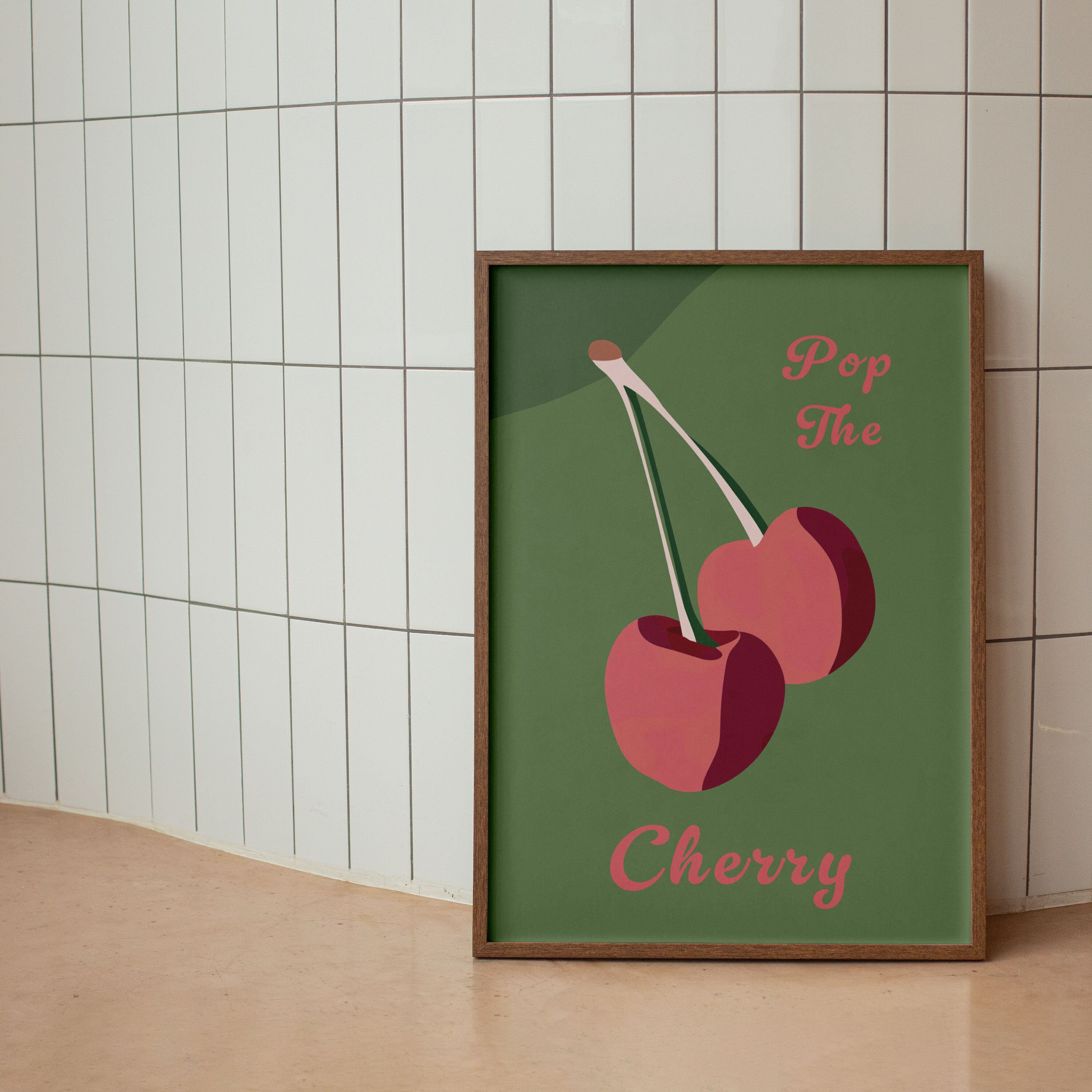 Pop the Cherry Poster, Modern Wall Art, Contemporary Home Décor ...