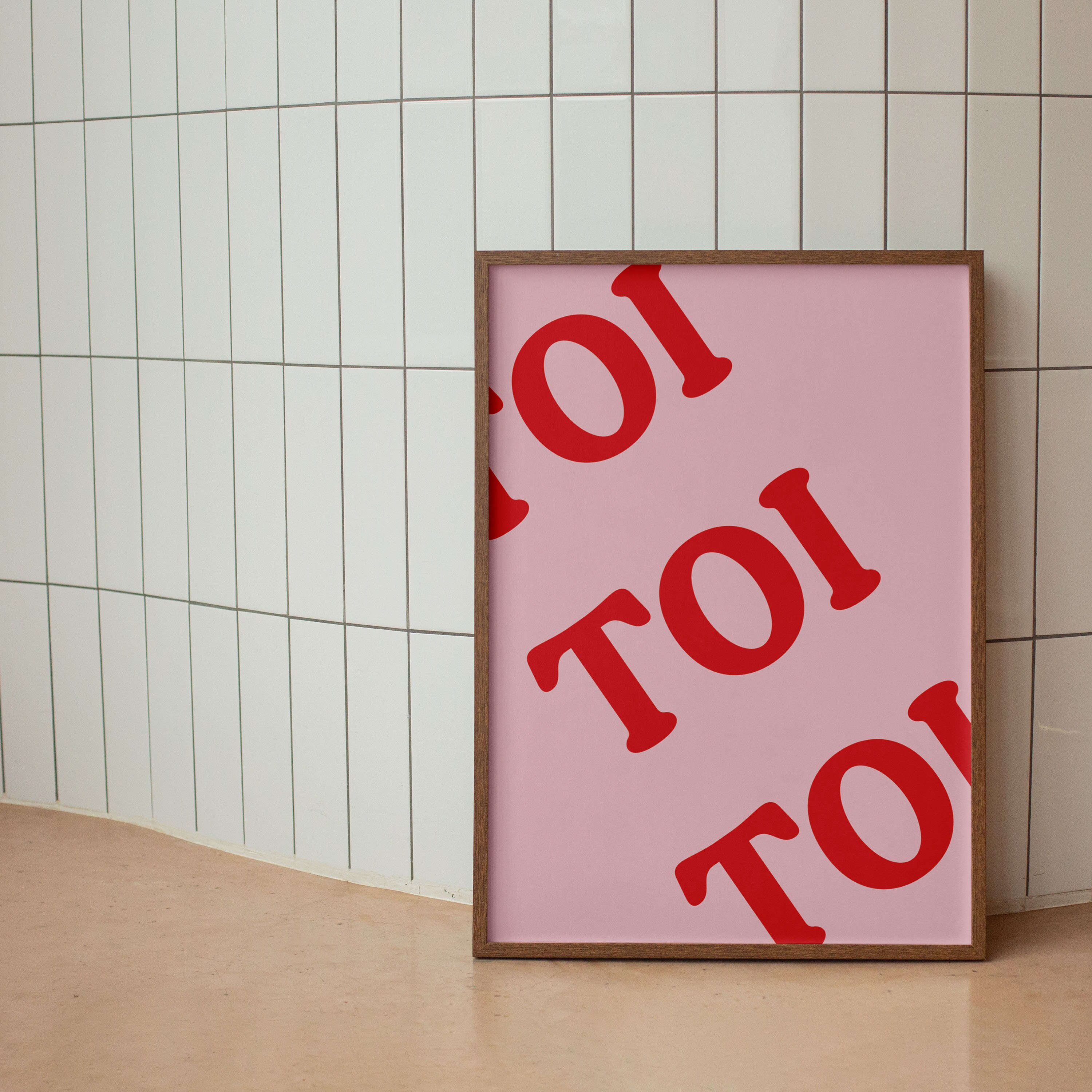 Toi Toi Toi Poster, Typography Art Print, Red Text, Minimal Home Art ...