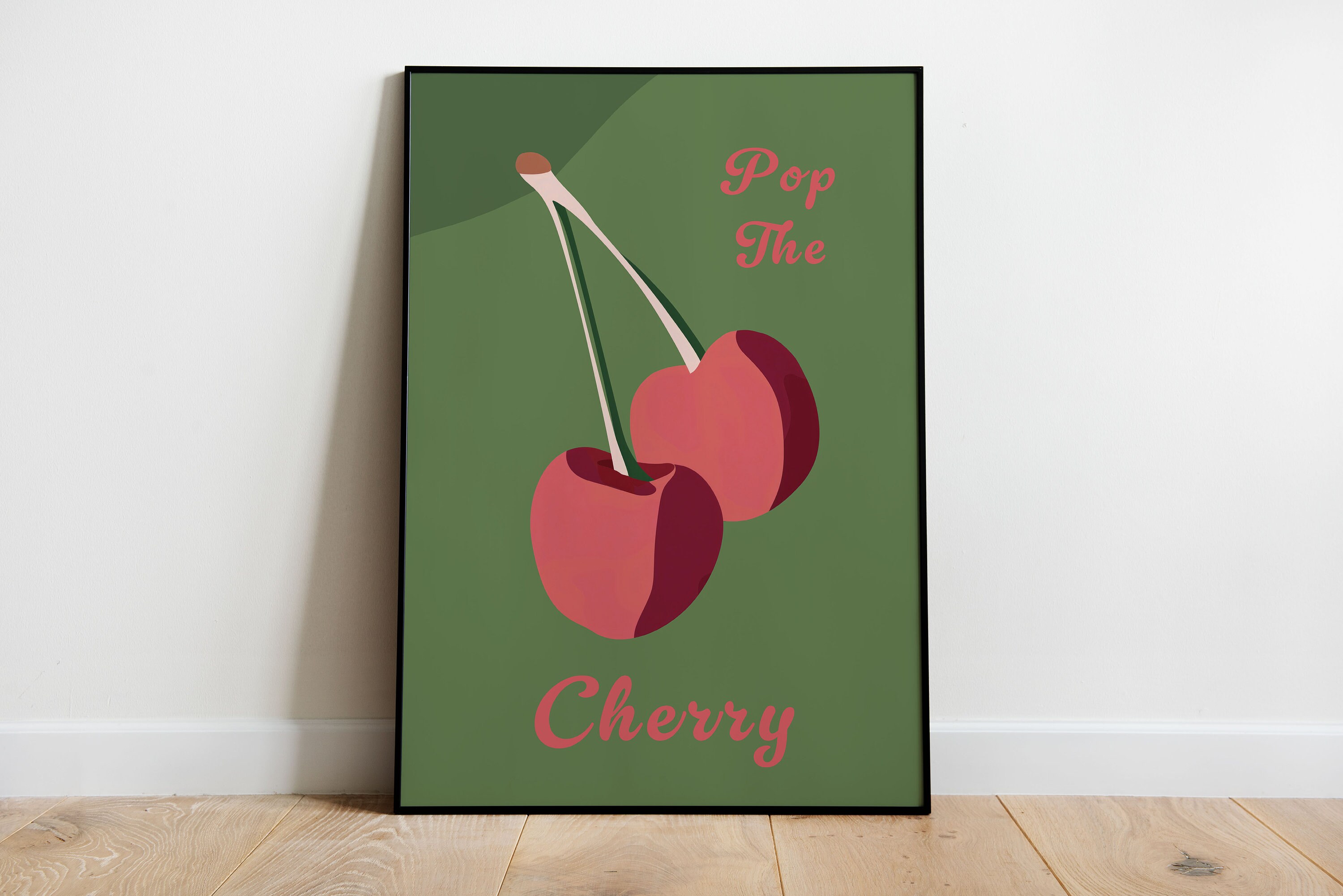 Pop the Cherry Poster, Modern Wall Art, Contemporary Home Décor ...