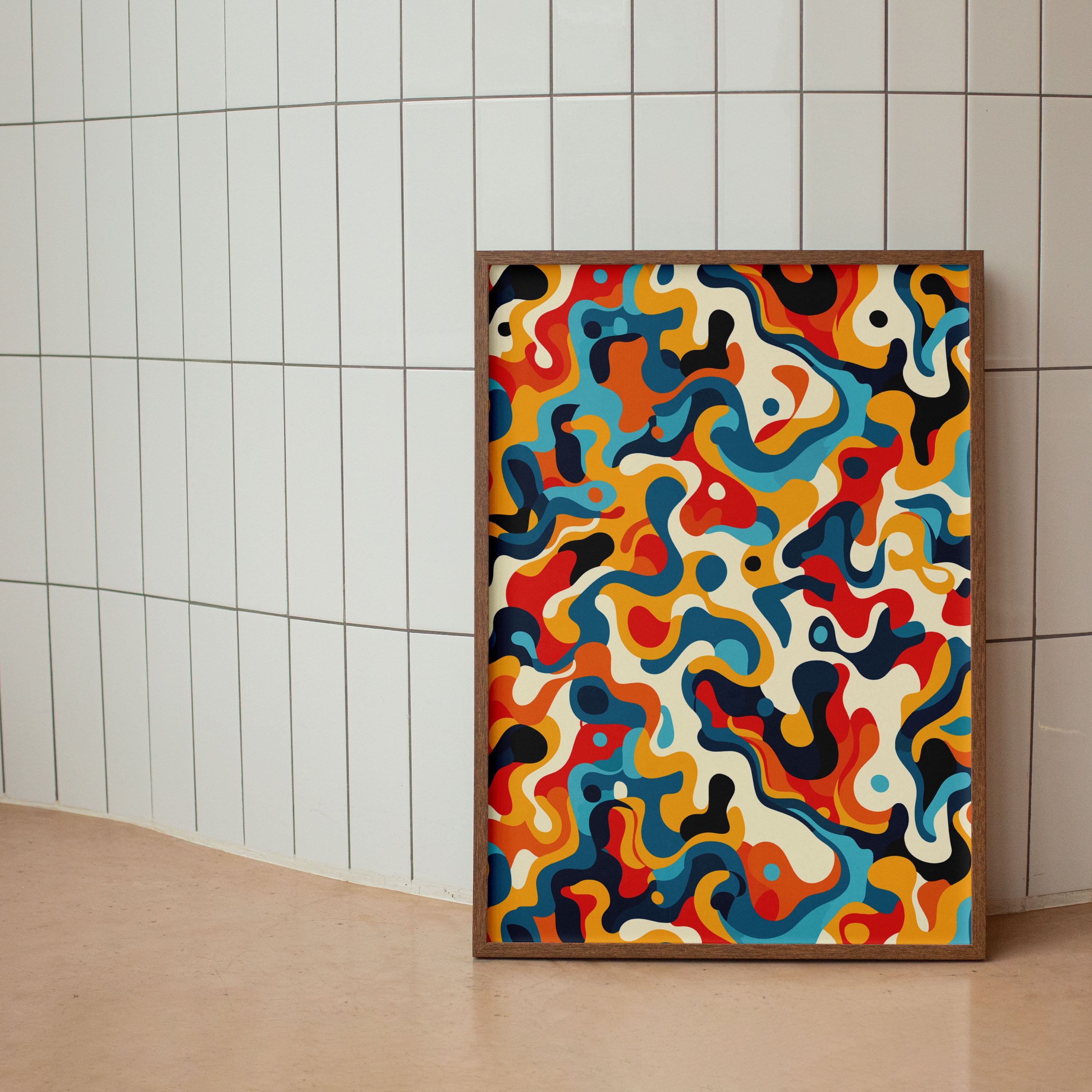Abstract Squiggle Lines Printable Art, Maximalist Wall Art, Colorful ...