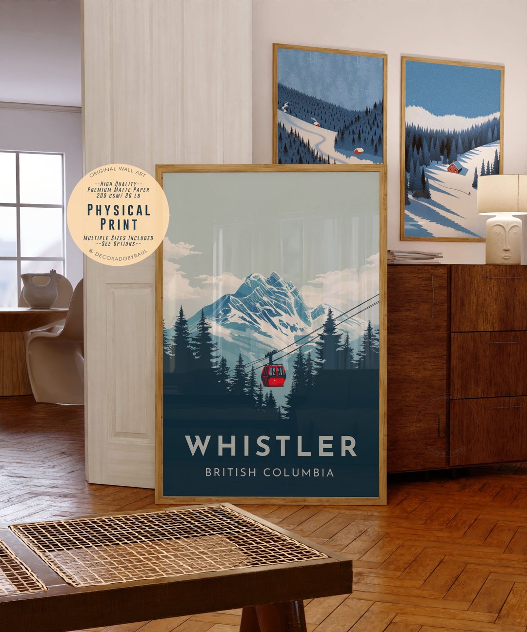 Whistler Ski Resort Poster: Minimalist Mountain Art Print - Etsy
