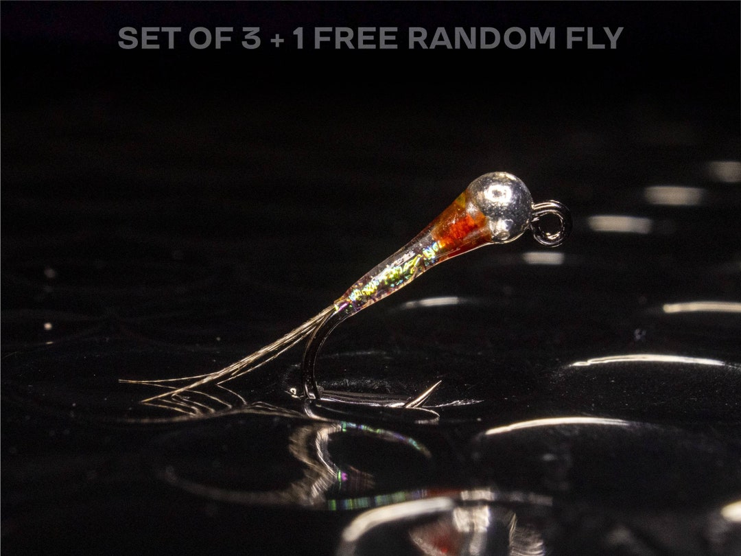 3 Spanish Pellets 1 FREE Random Fly Tactical Tungsten Euro Nymph Flies ...
