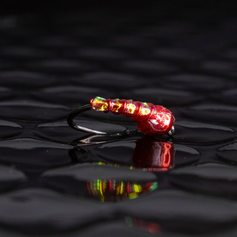 3 Winter Ruby Midge Flies 1 FREE Random Fly Handcrafted for Precision ...