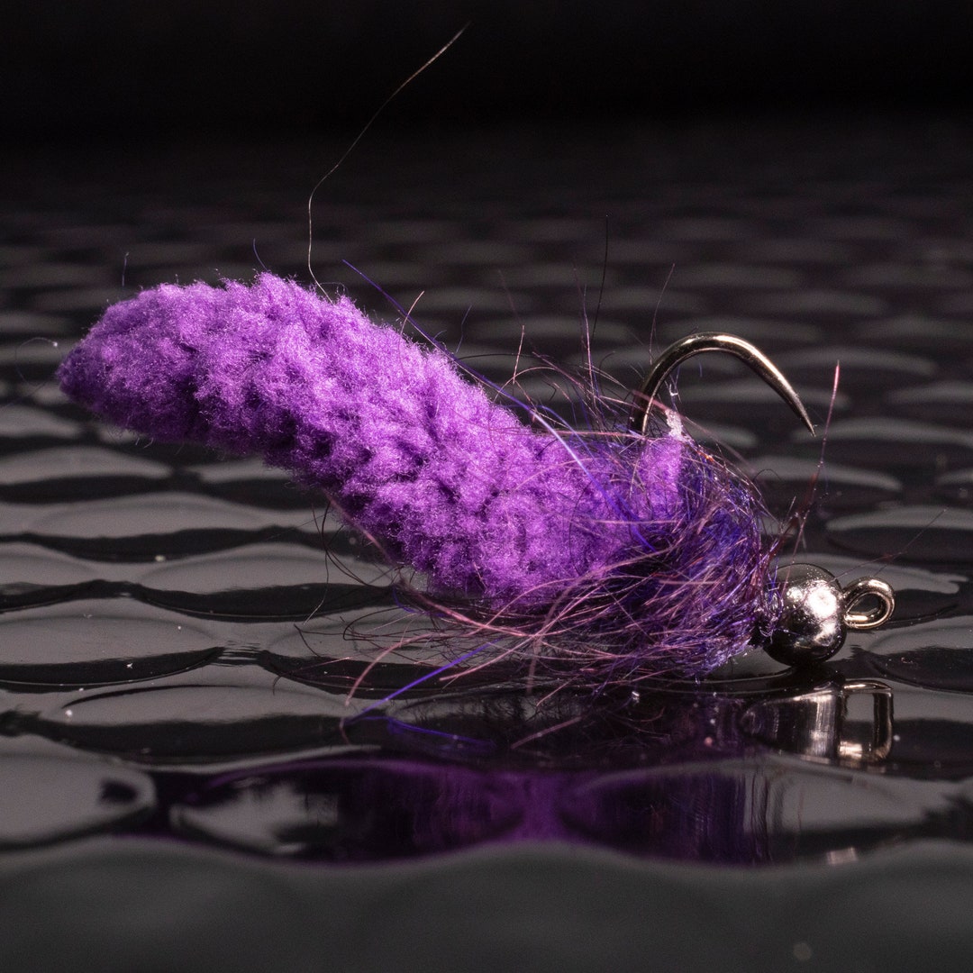 3 Purple Mop Flies 1 FREE Random Fly Jig Mops for Fly Fishing. Perfect ...