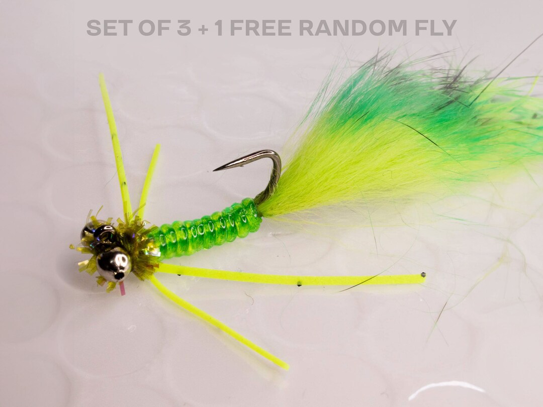 3 Carp Flies + 1 FREE Random Fly — Carp and Bass Jig Pattern for Fly ...