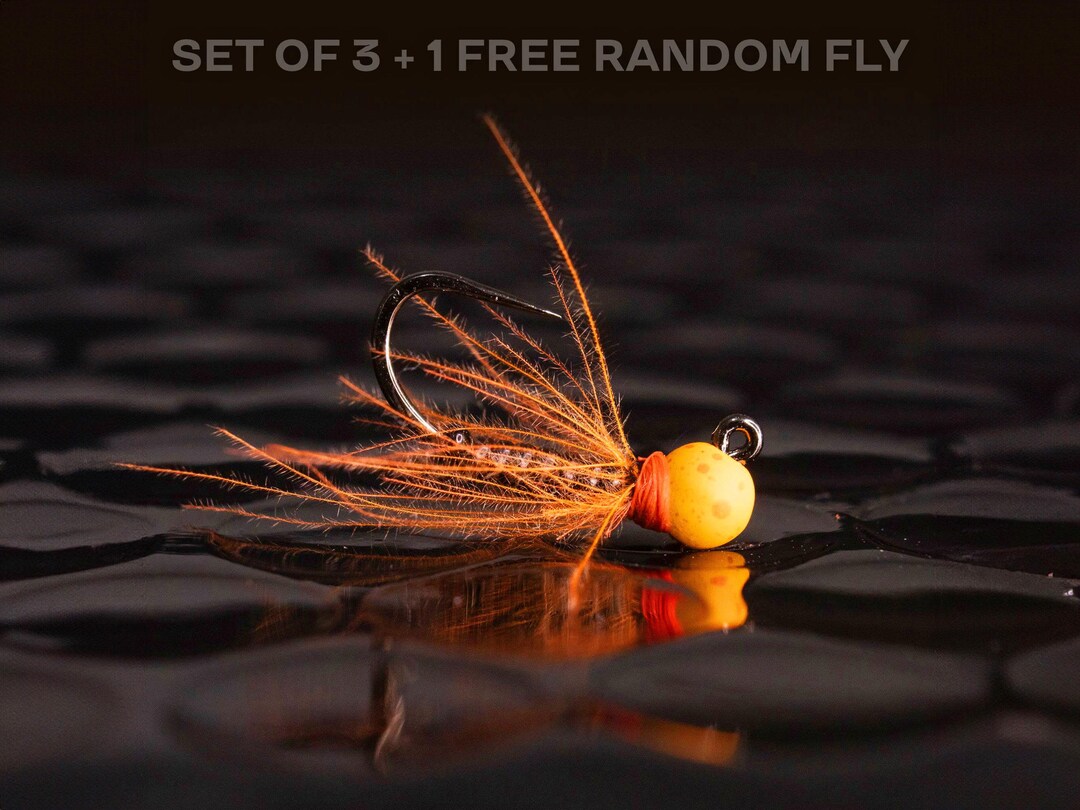 3 CDC Euro Nymphs + 1 FREE Random Fly — Tungsten Orange Bead Head Euro ...
