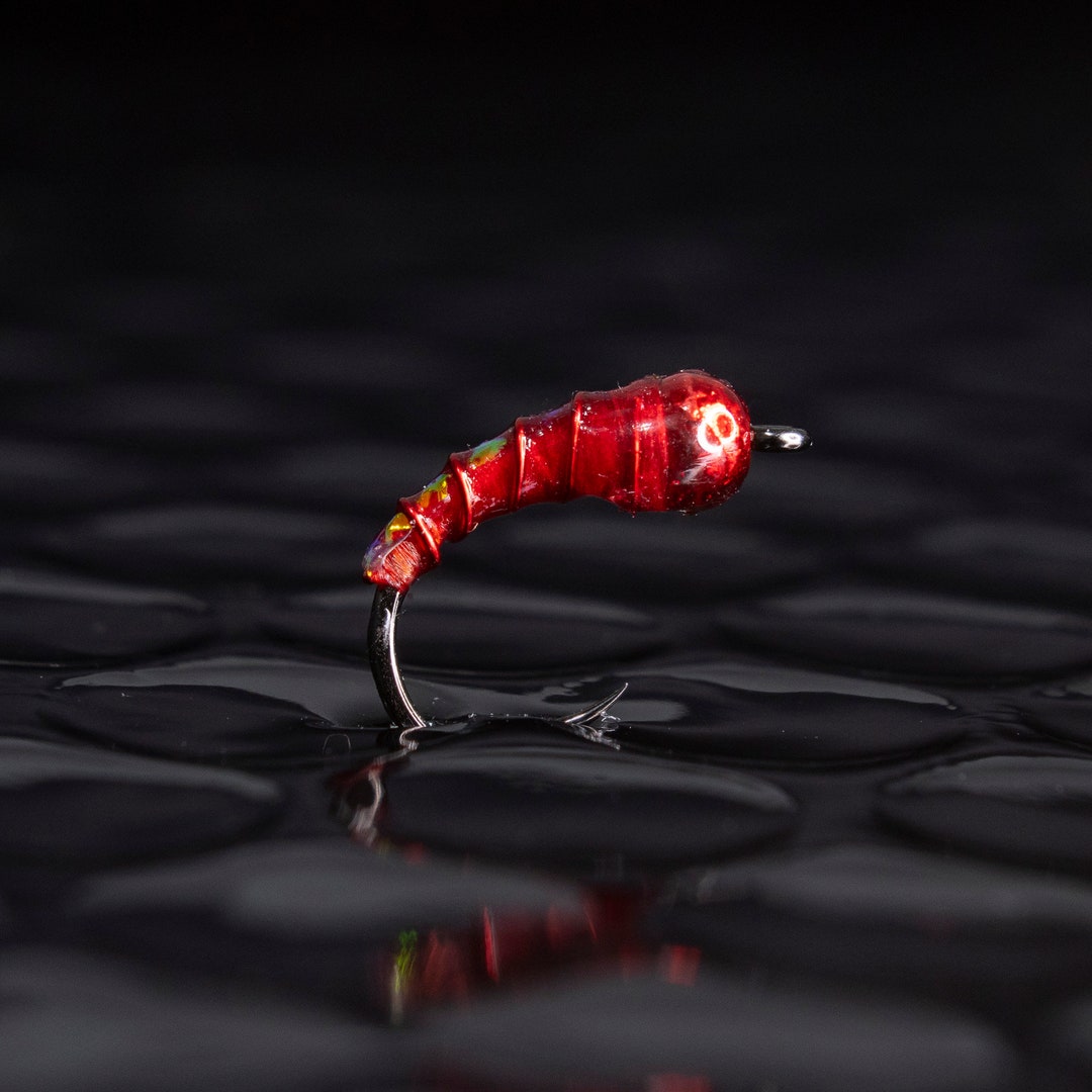 3 Winter Ruby Midge Flies 1 FREE Random Fly Handcrafted for Precision ...