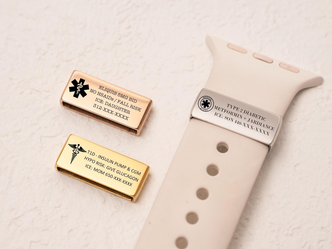 Personalized Medical Alert Tag Smart Watch Charm,medical Alert Id Tag ...