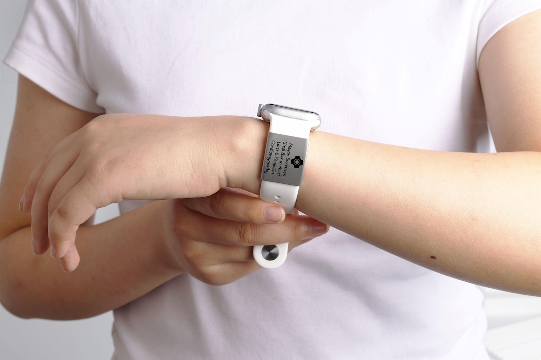 Personalized Medical Alert Tag for Watch Band,engraved Stainless Steel ...