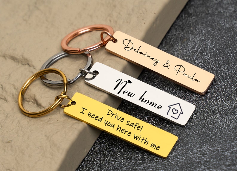 Personalized Engraved Keychain Custom Key Chain With Birthstone ...