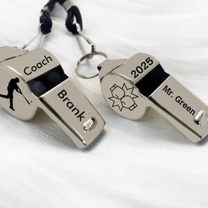 Custom Whistle Necklace Personalized Coach Whistle Engraved Whistle ...