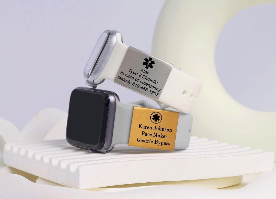 Custom Medical Alert Tag–allergy and Emergency Information,apple Watch ...