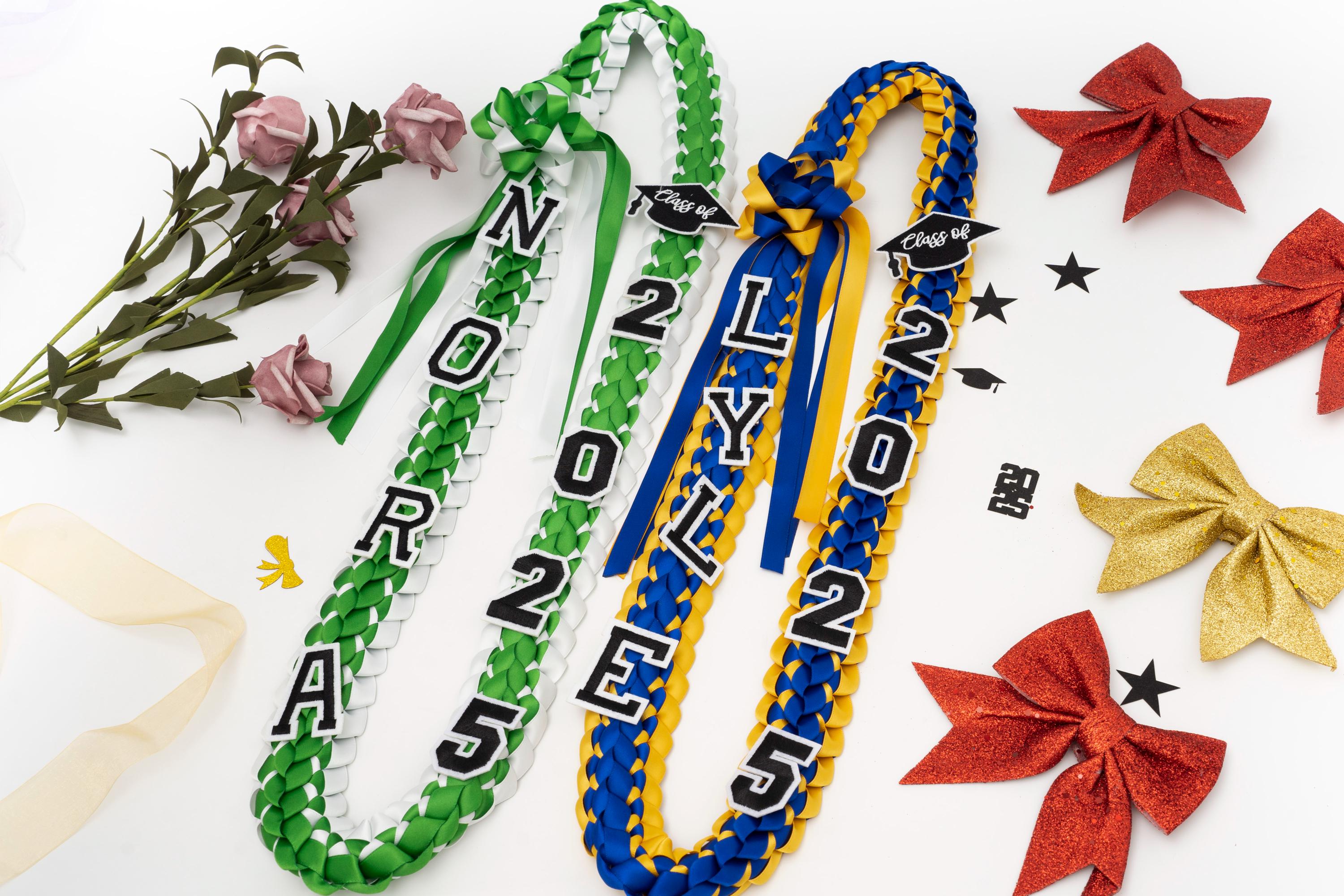 Personalized Grad Stole - Handmade 2025 Graduation Lei W/ Your Name ...