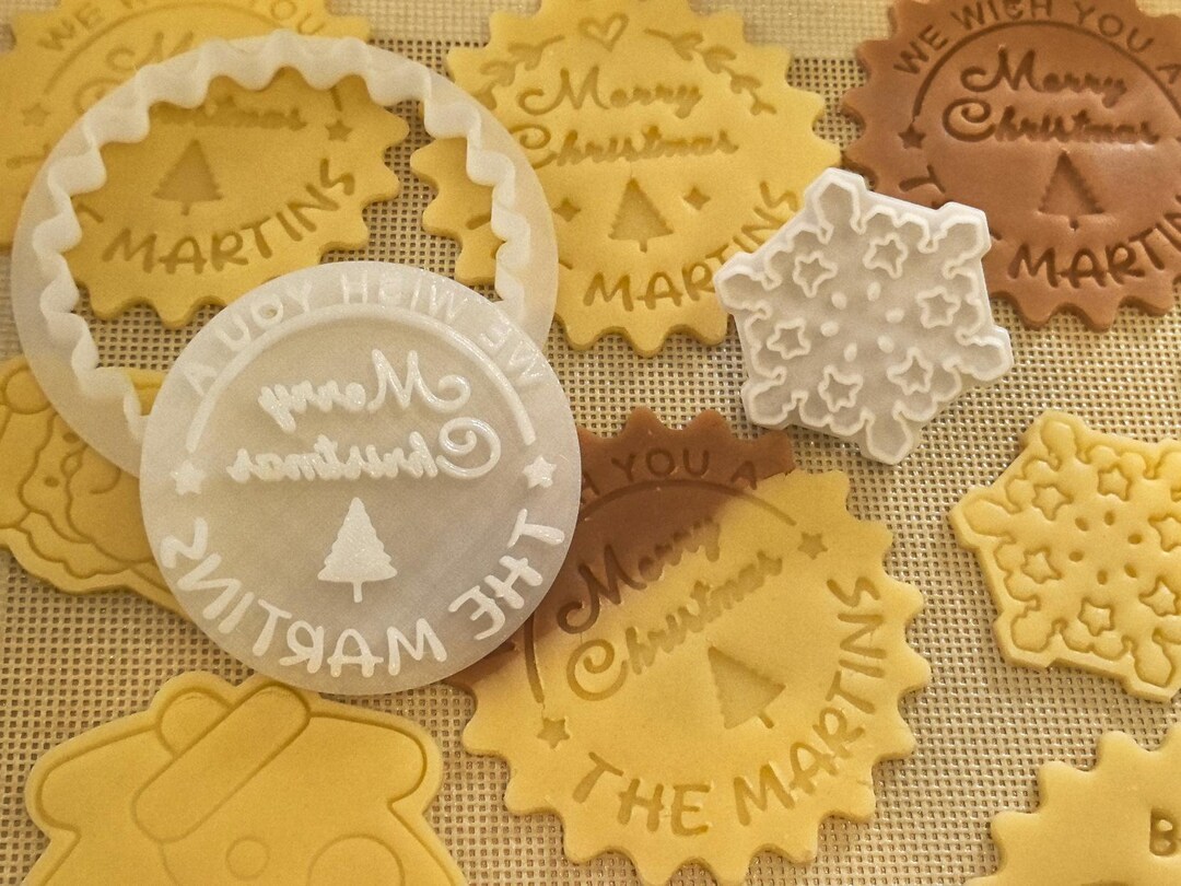 Custom Merry Christmas Script Cookie Biscuit Stamp With Name,icing ...