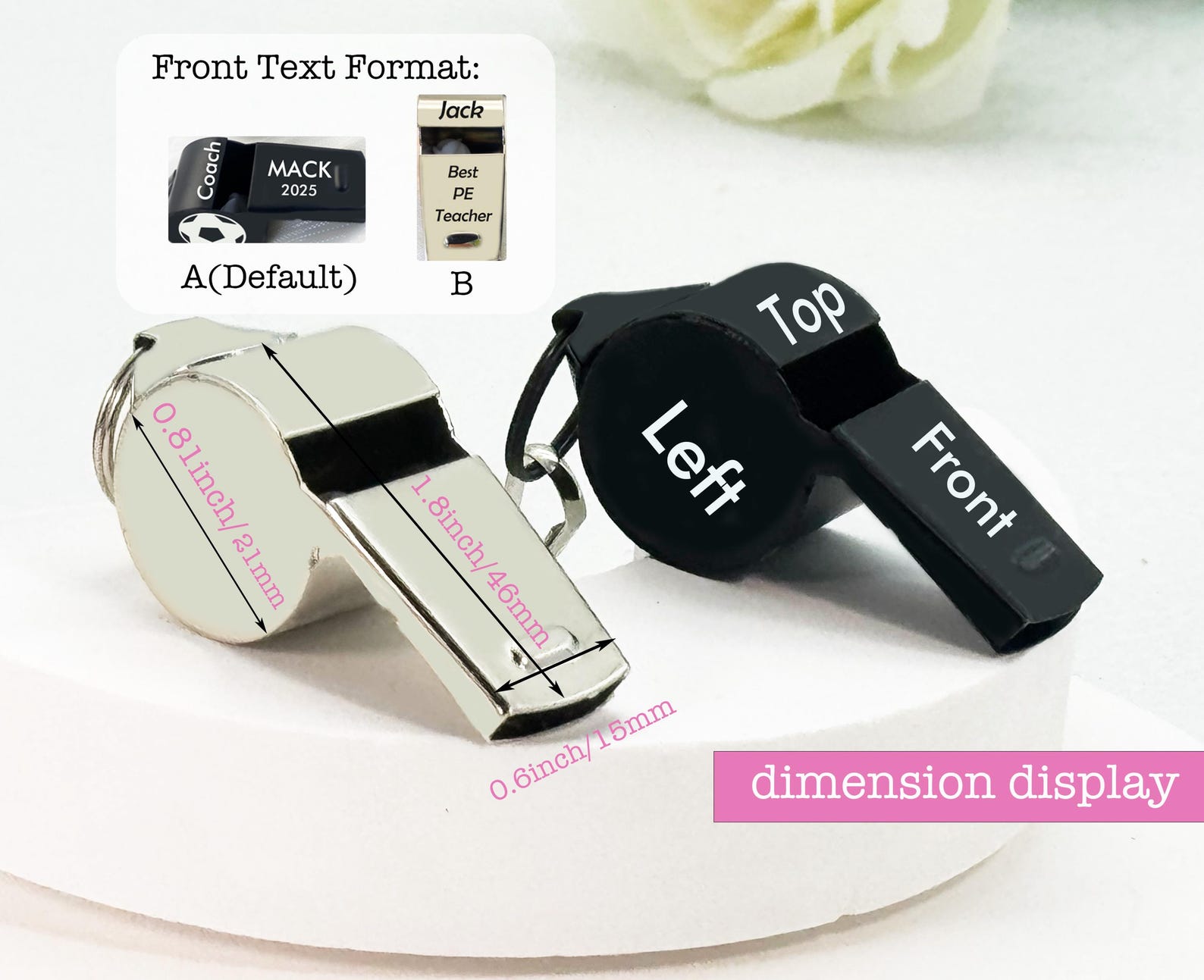 Custom Whistle Necklace Personalized Coach Whistle Engraved Whistle ...