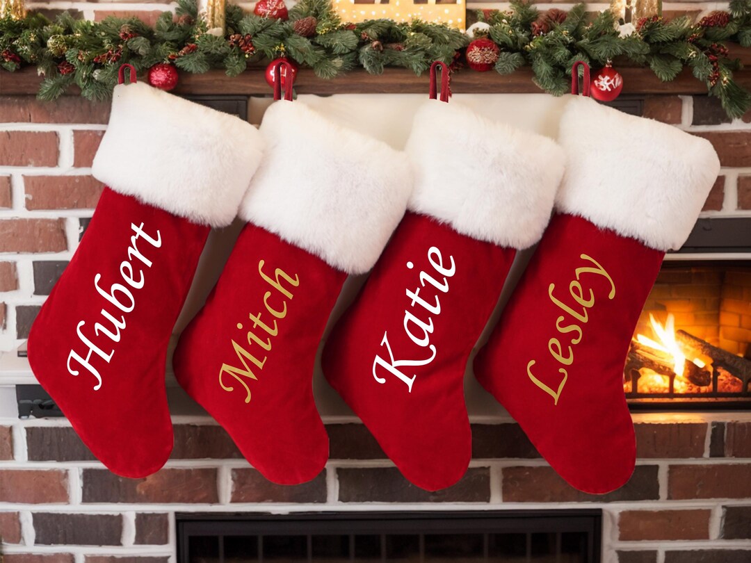 Personalized Red Velvet Christmas Stockings,name Christmas Stockings ...