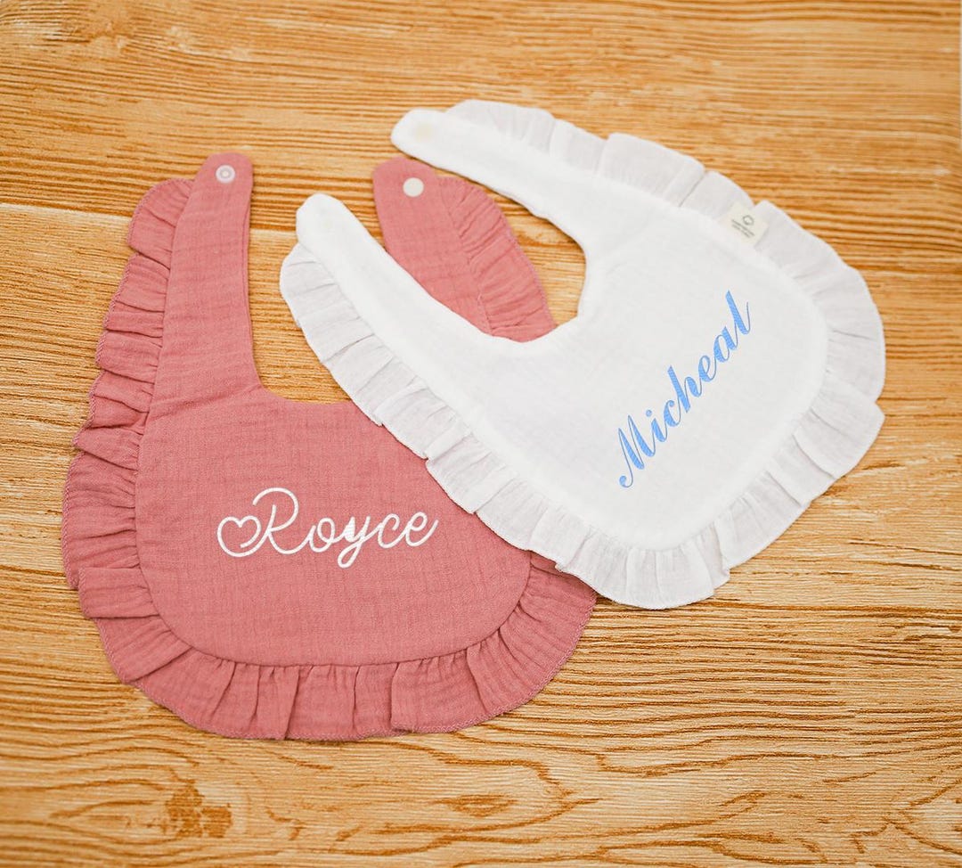 Personalized Embroidery Bib,ruffle Bib,baby Shower Gift,personalized ...