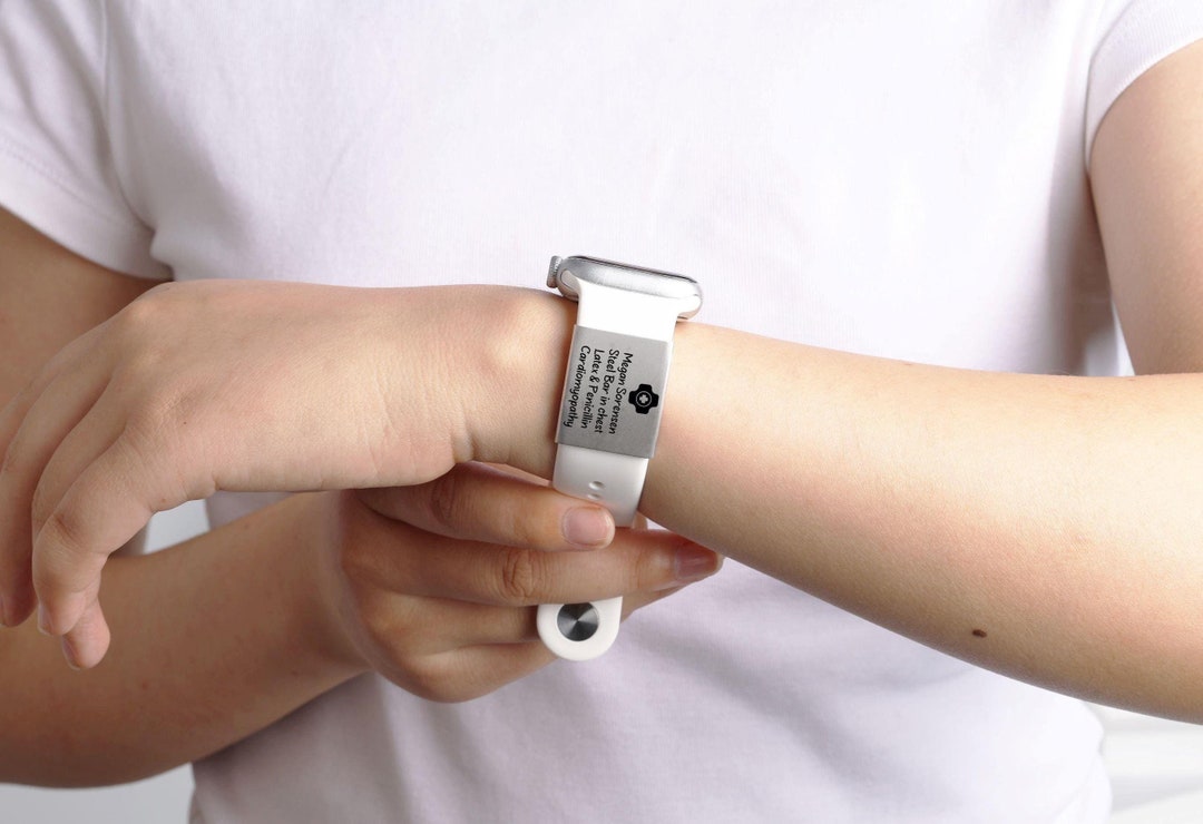 Personalized Medical Alert Tag for Watch Band,engraved Stainless Steel ...
