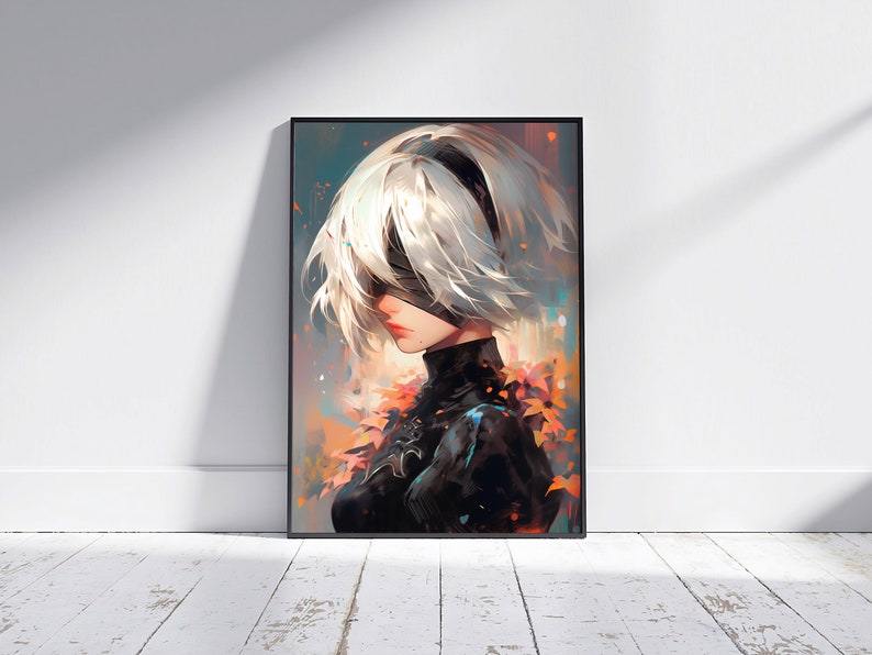 Nier: Automata 2b PNG, 5 Gaming Prints, Popular Gaming Wall Decor ...