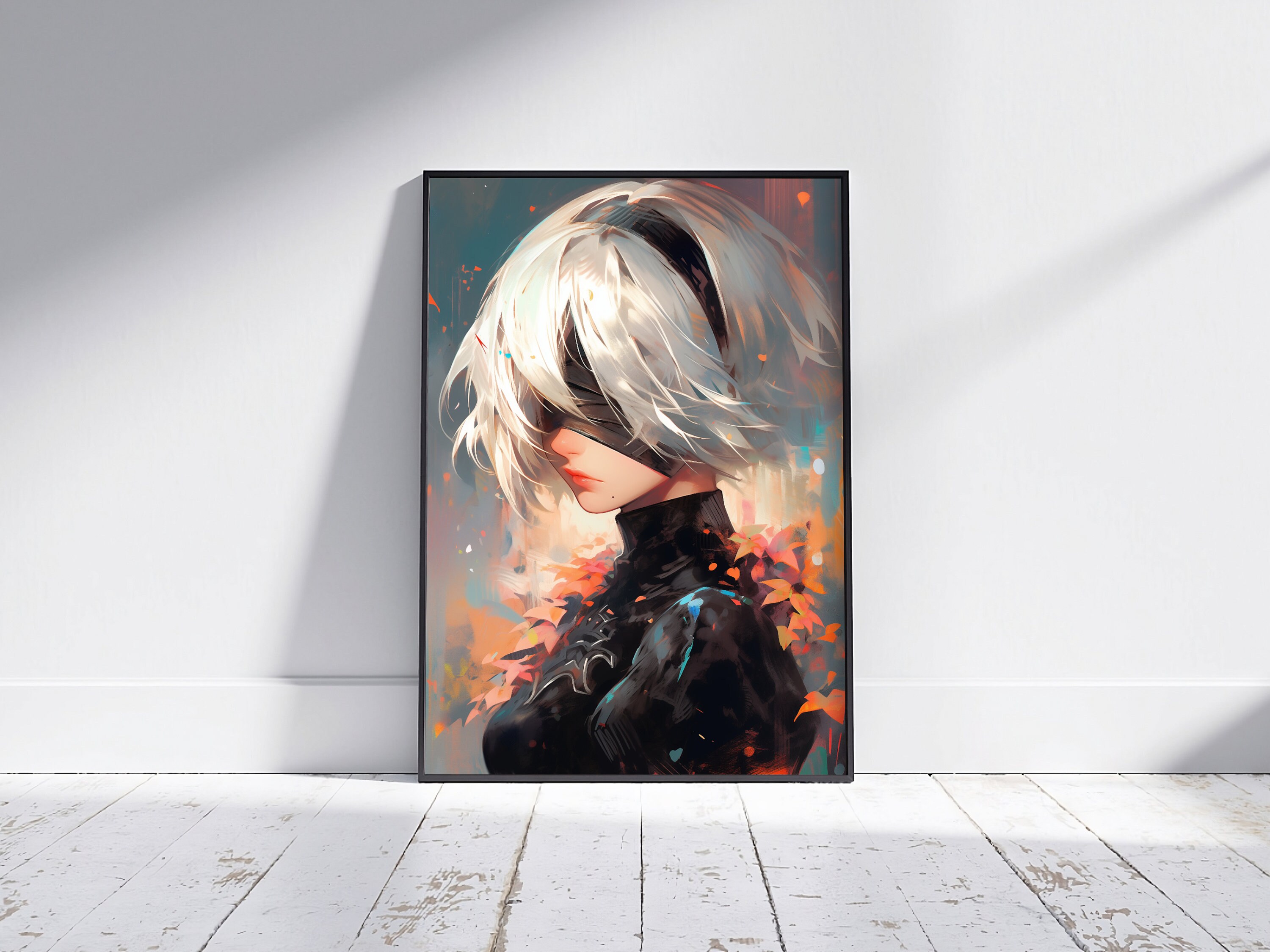 Nier: Automata 2b PNG, 5 Gaming Prints, Popular Gaming Wall Decor ...