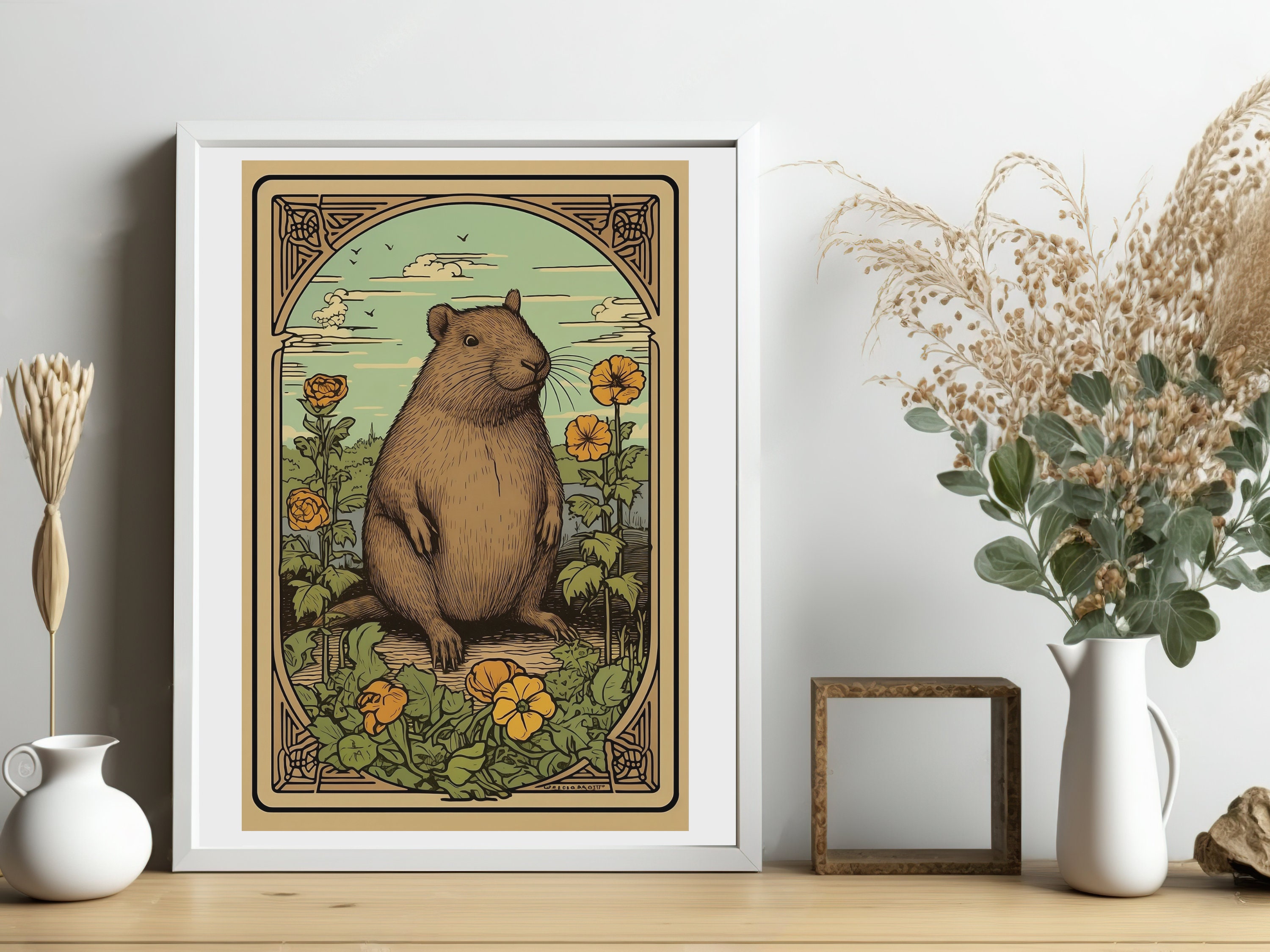 Capybara Tarot Vintage Capybara Poster Capybara Gift - Etsy