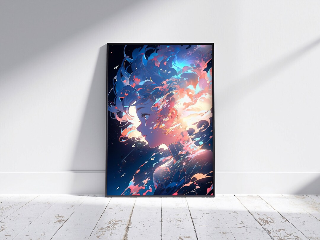 Magical Anime Girl Art Poster, Anime Aesthetics, Surreal Anime Poster ...