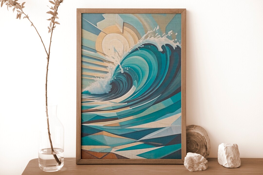 Cubism Seascapes Artwork: Angular Water Deconstruction, Dynamic Ocean ...