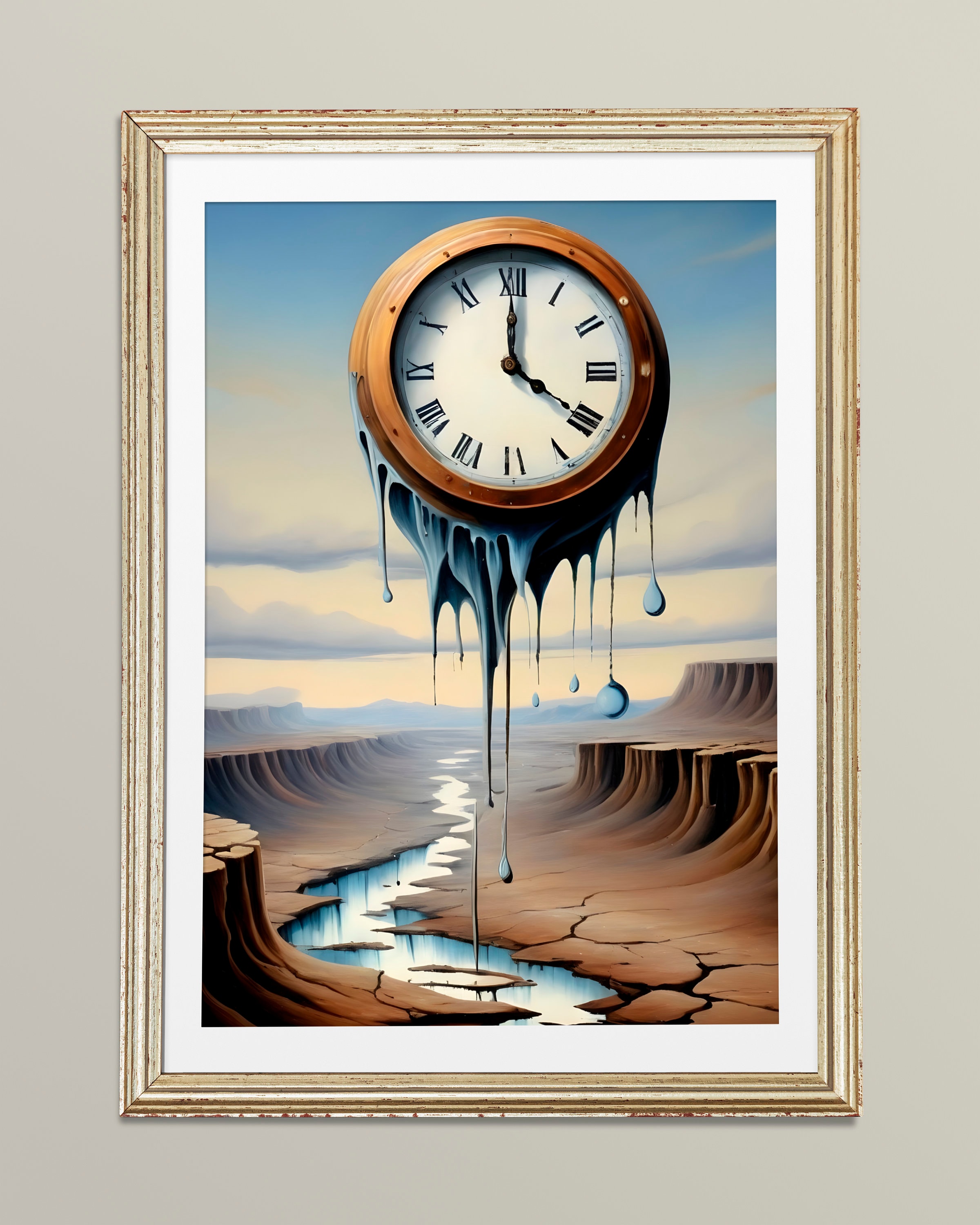 Surrealism Melting Clock Art Fluid Time Landscape Unique - Etsy