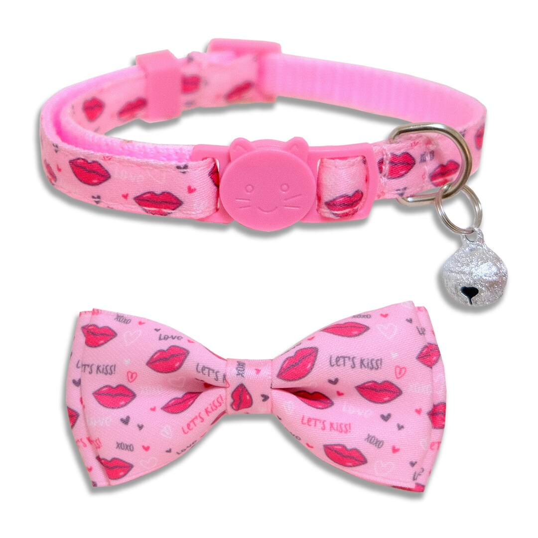 Valentine's Day Cat Bow Tie Collar Set , Holiday Breakaway Collar With ...