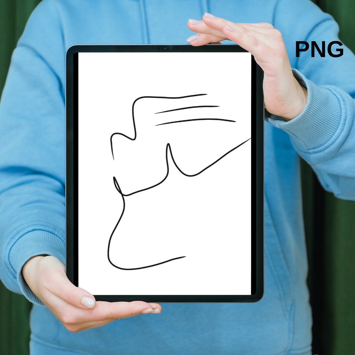 Minimalist Lady Line Art Wall Art Home Decoration, Lady in the Wind ...