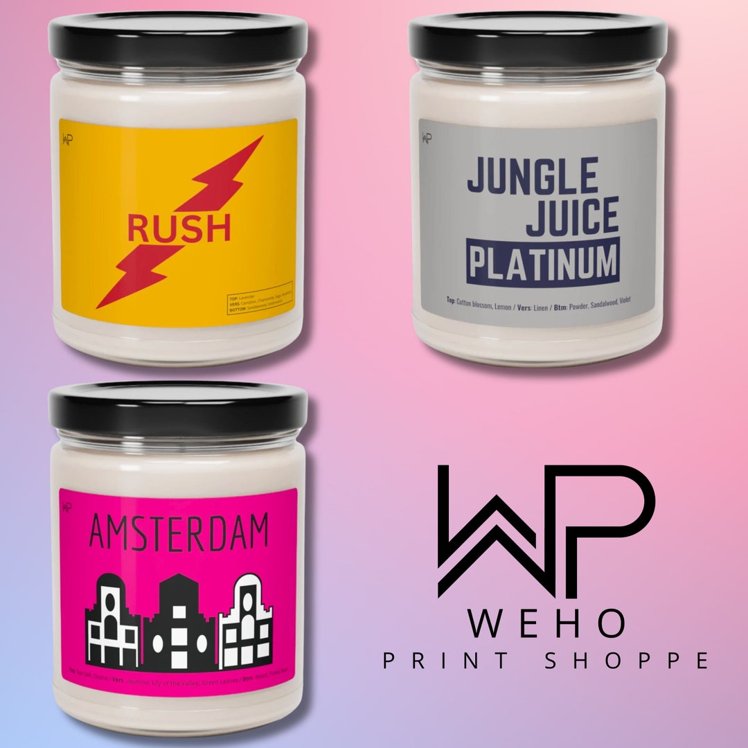 Poppers Design Inspired Scented Candle - Gay Gift, Rush Candle, Jungle ...