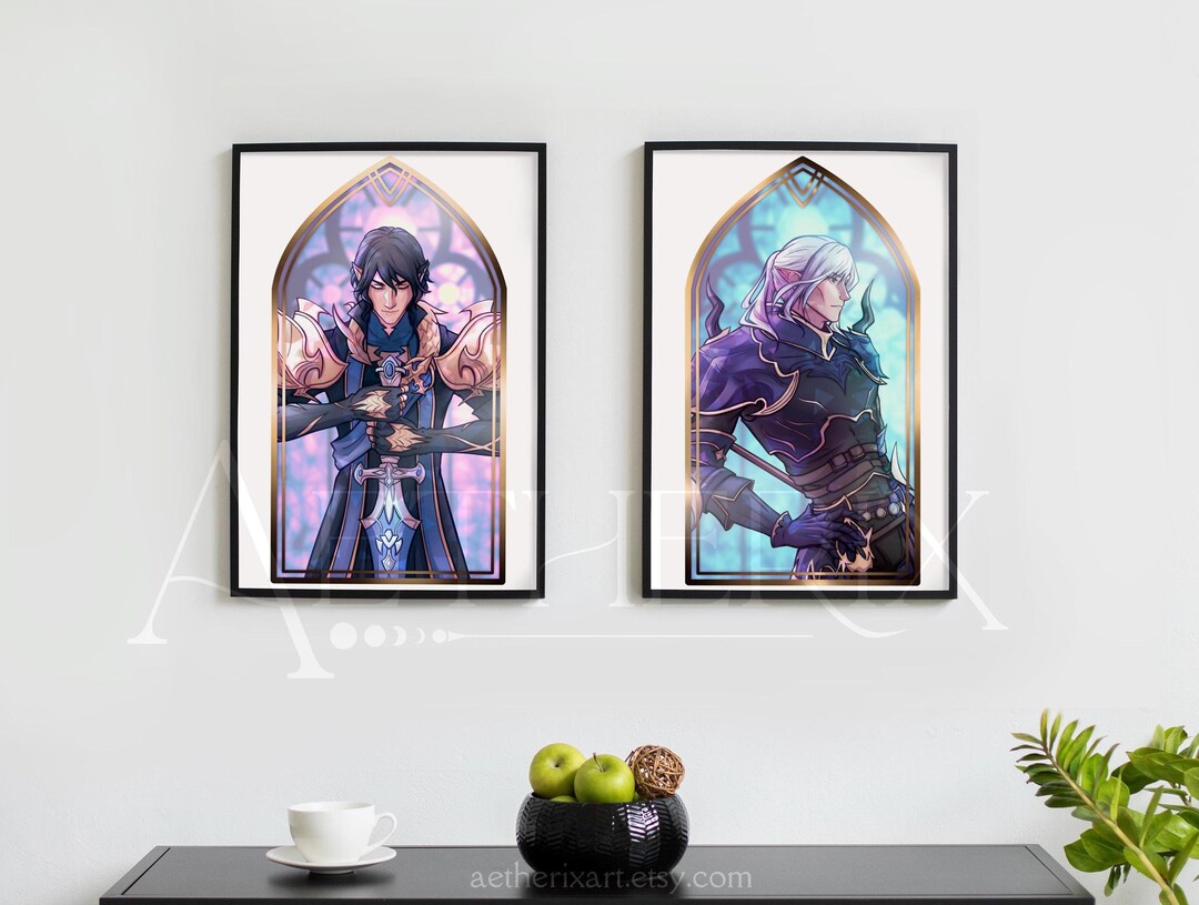 FFXIV Foil Art Prints - 12 X 18 - Aymeric, Estinien, Graha Tia ...